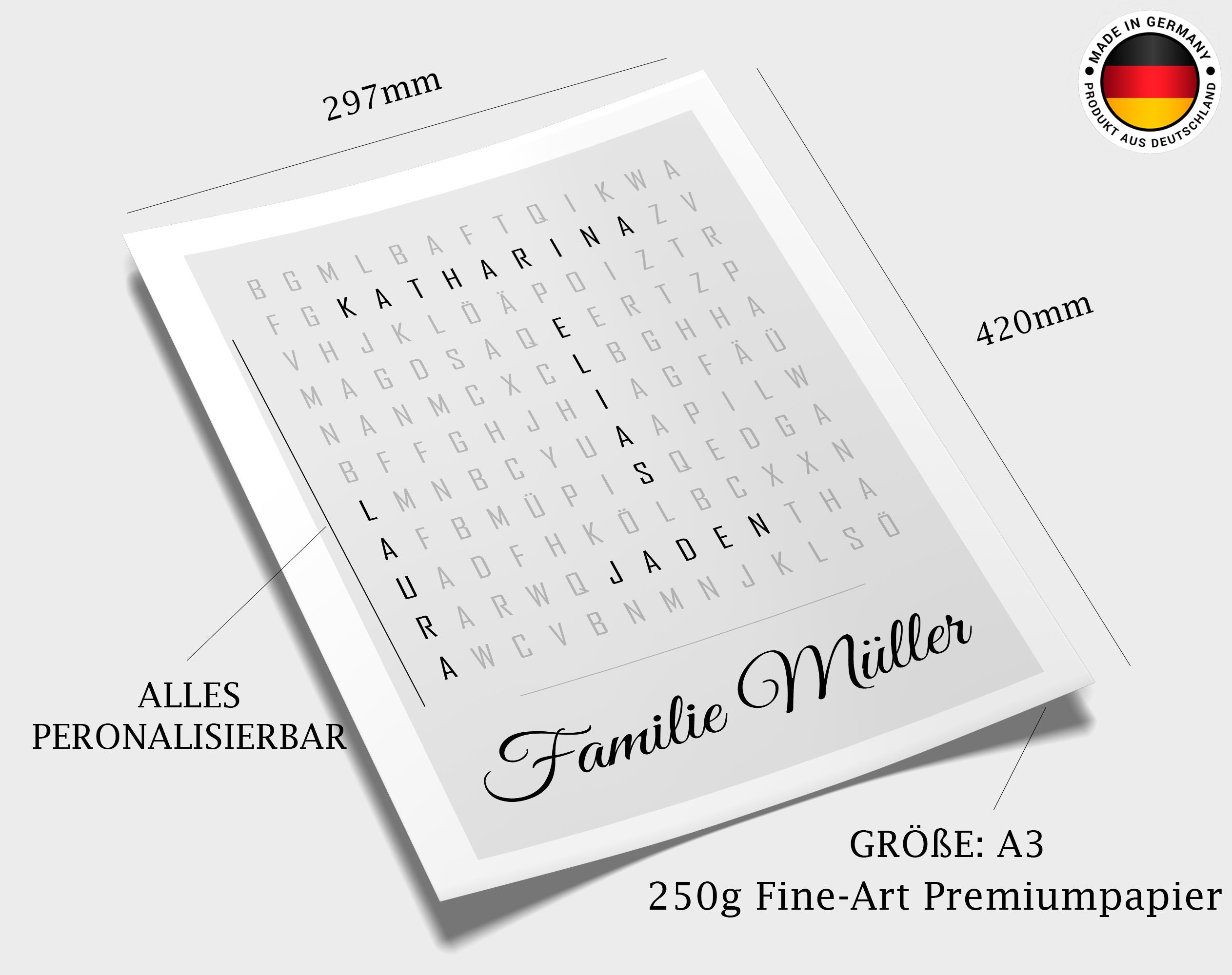 Personalized Crossword Poster With Names an Individual and Entertaining ...