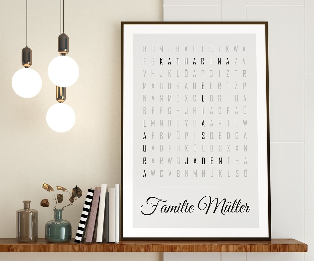 Personalized Crossword Poster With Names an Individual and Entertaining ...