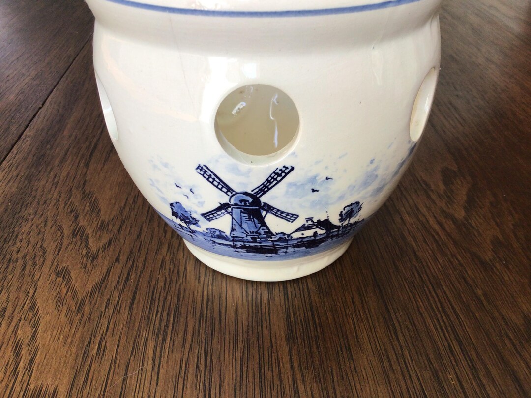 Vintage Delft Pottery Bulb Planter - Etsy