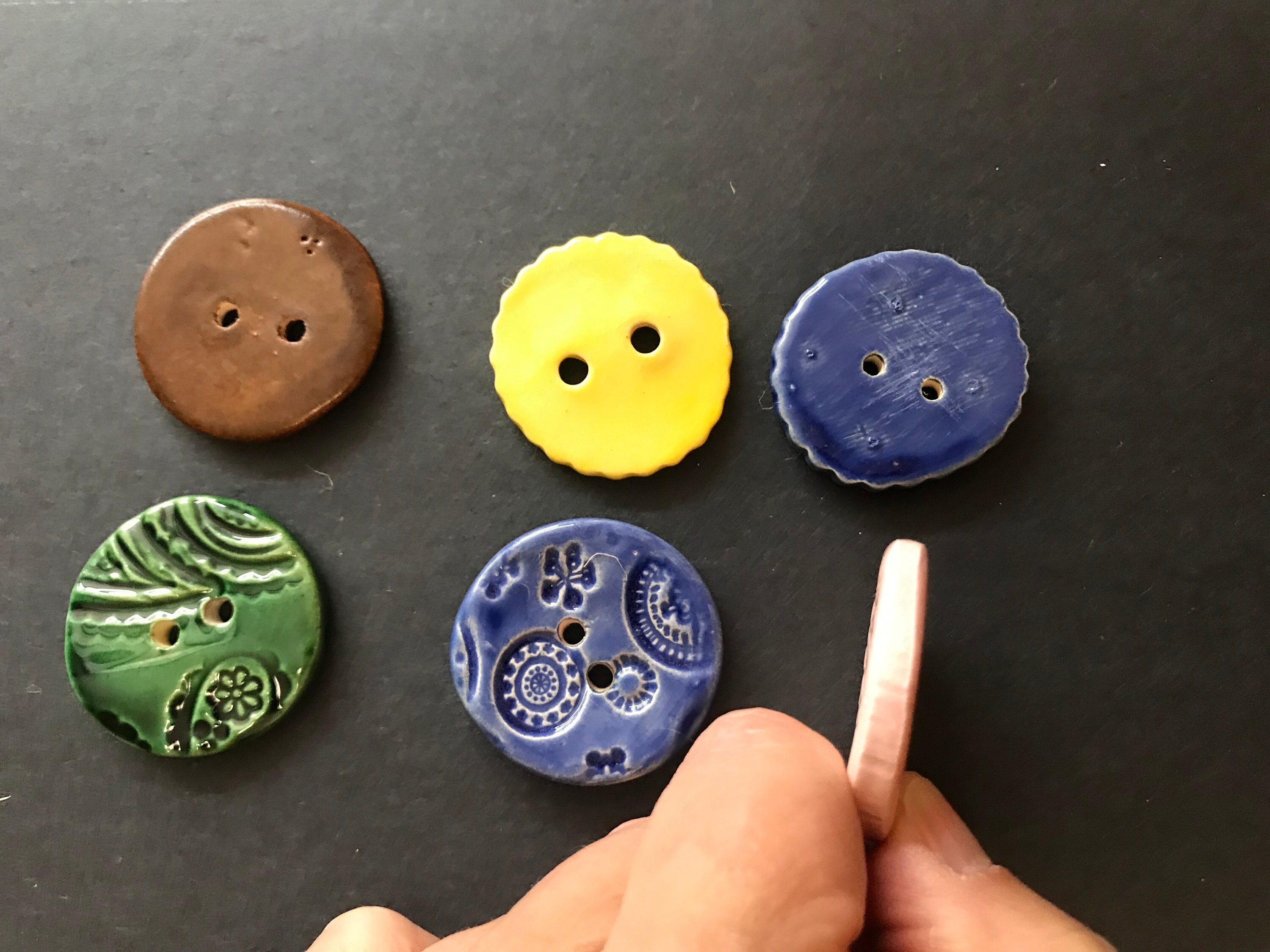 Mixed Lot of 6 Round Ceramic Double Sided Buttons - Etsy