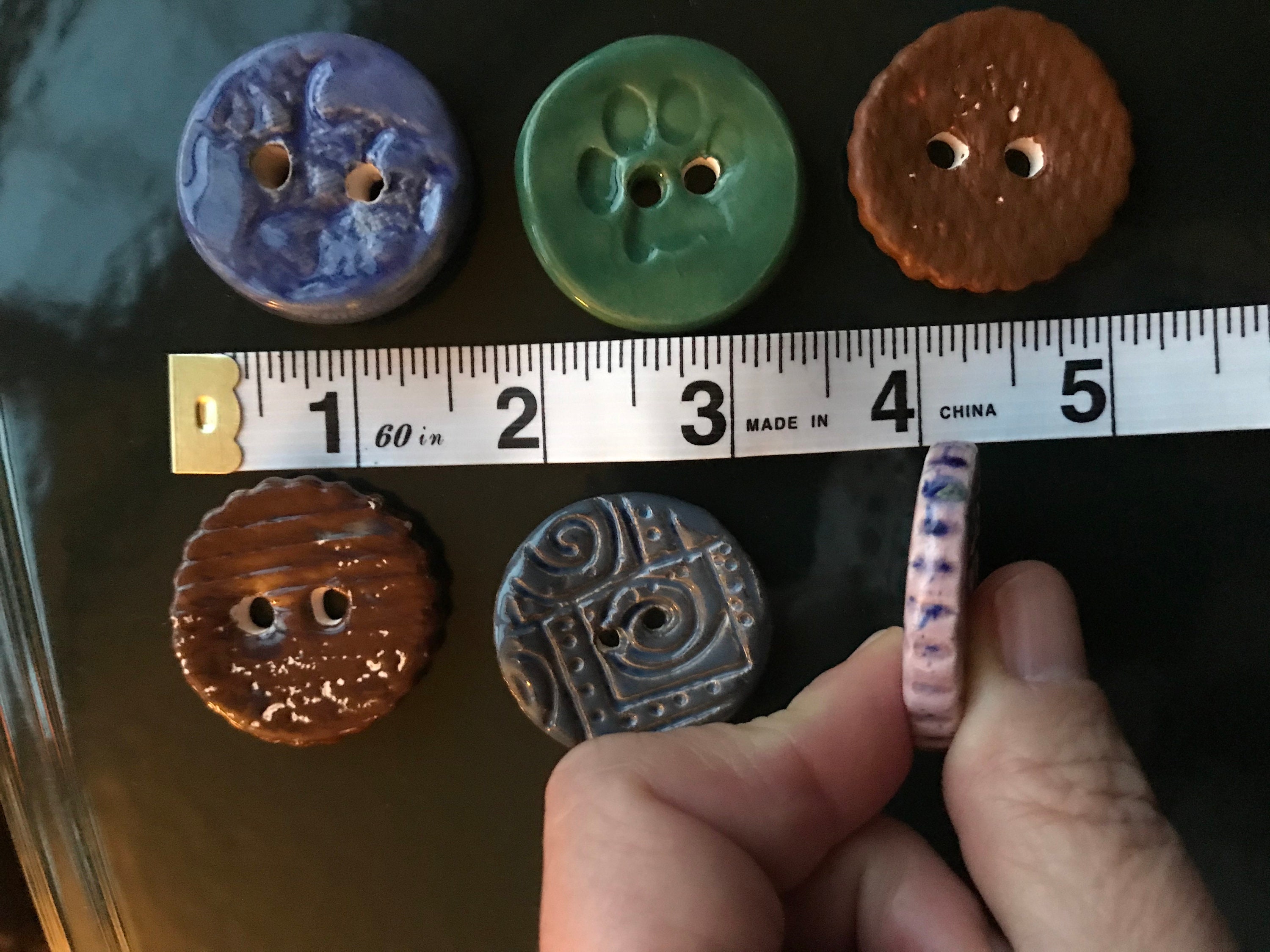 Mixed Lot of 6 Round Ceramic Double Sided Buttons - Etsy