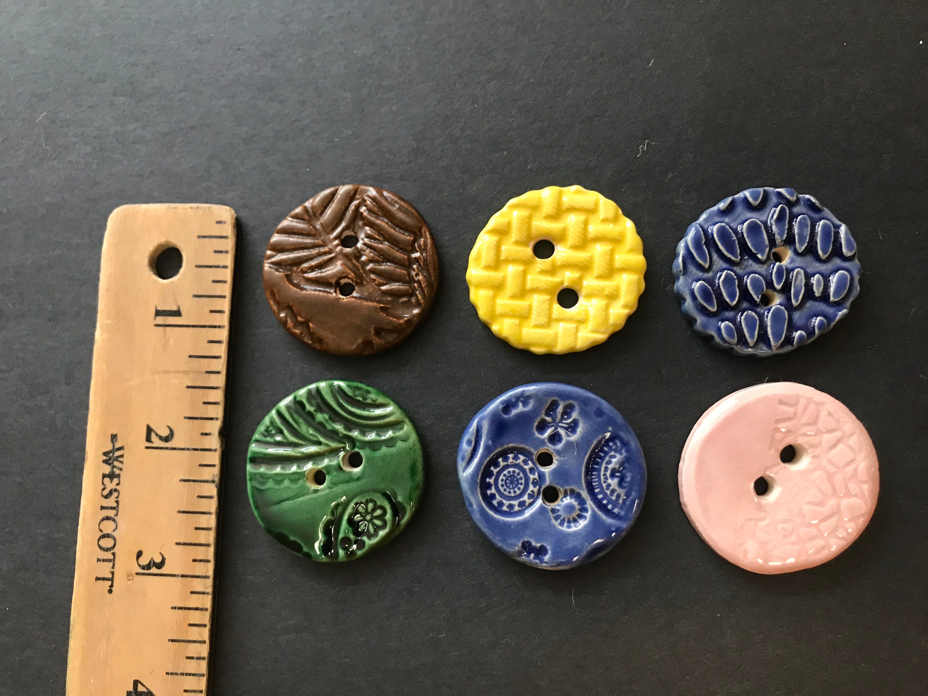 Mixed Lot of 6 Round Ceramic Double Sided Buttons - Etsy