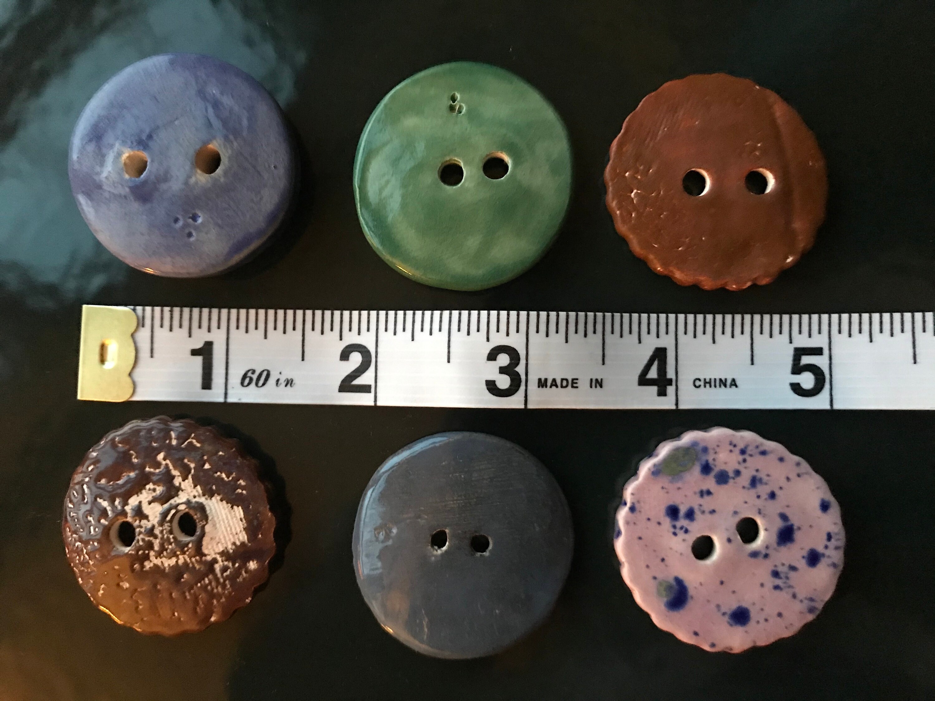 Mixed Lot of 6 Round Ceramic Double Sided Buttons - Etsy