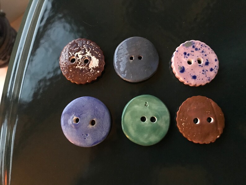 Mixed Lot of 6 Round Ceramic Double Sided Buttons - Etsy