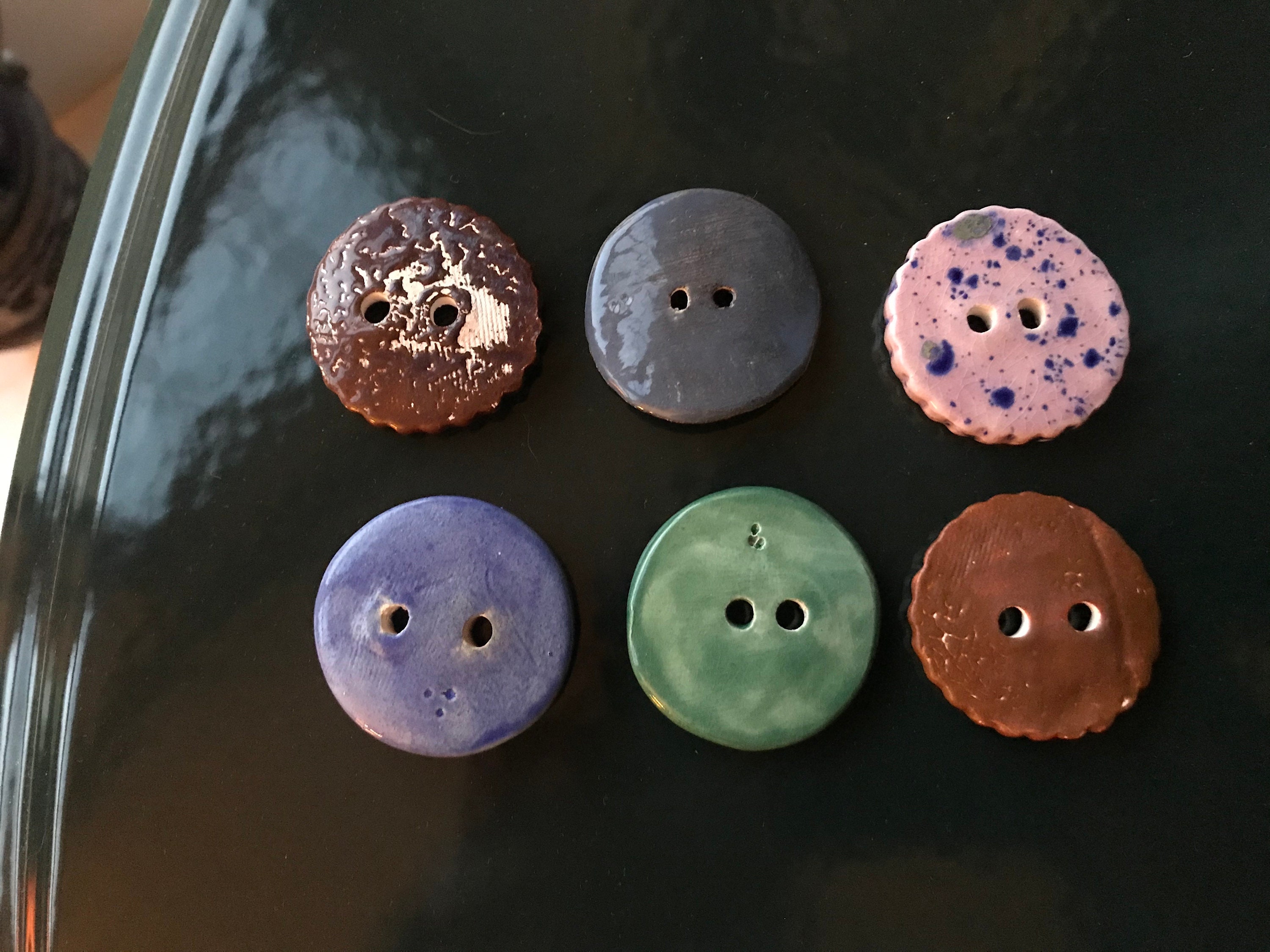 Mixed Lot of 6 Round Ceramic Double Sided Buttons - Etsy