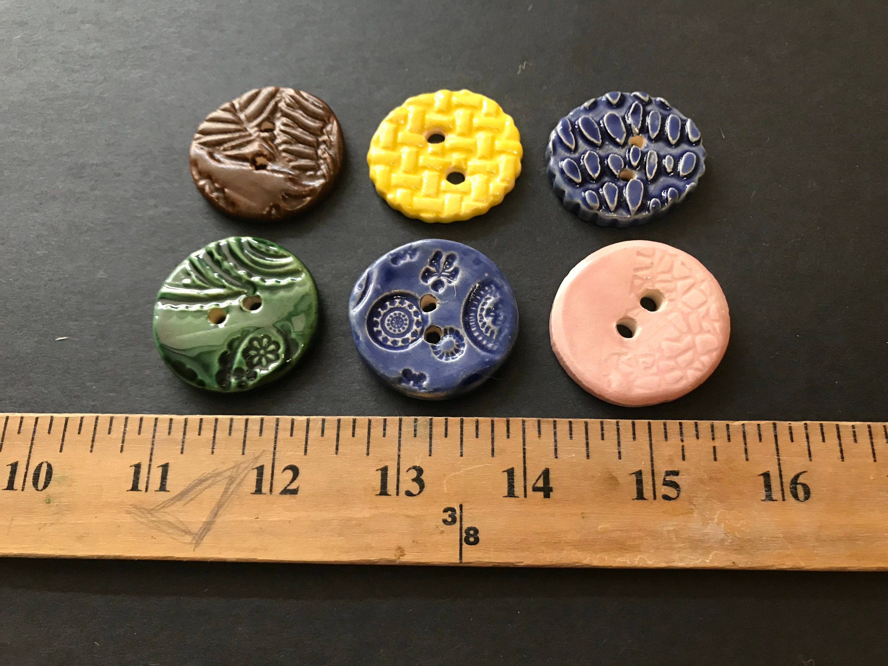 Mixed Lot of 6 Round Ceramic Double Sided Buttons - Etsy