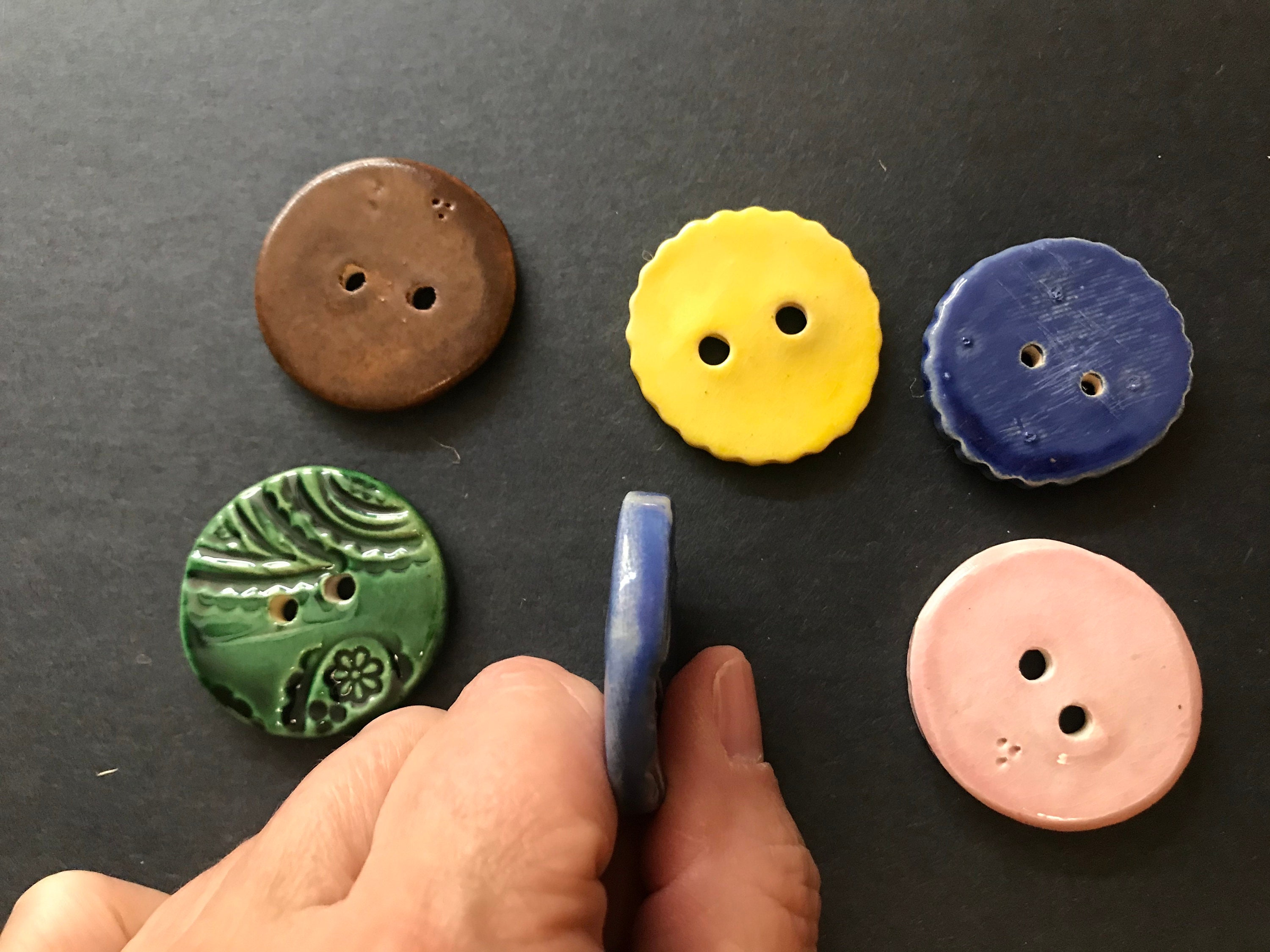 Mixed Lot of 6 Round Ceramic Double Sided Buttons - Etsy