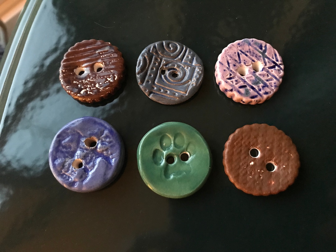 Mixed Lot of 6 Round Ceramic Double Sided Buttons - Etsy