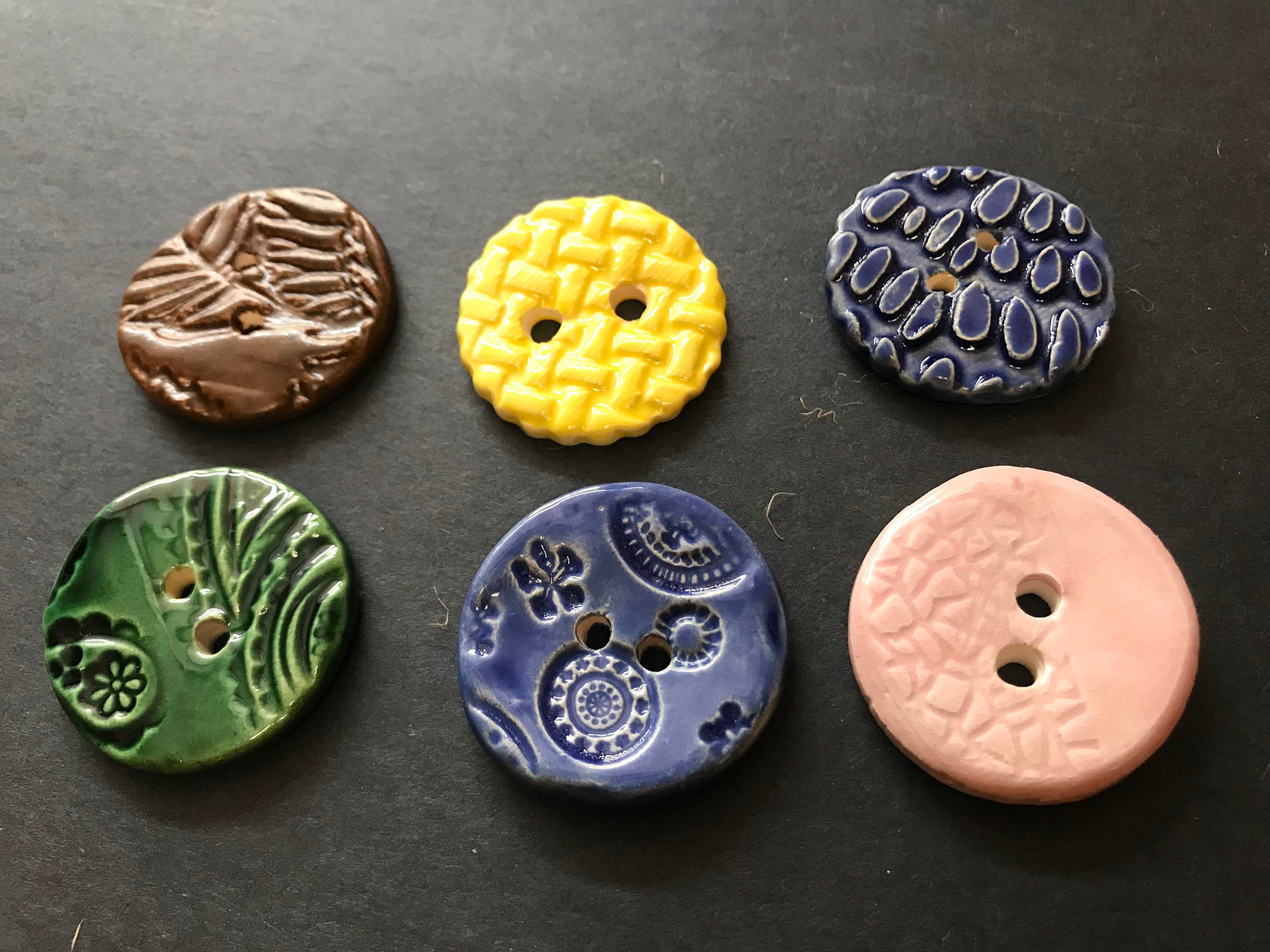 Mixed Lot of 6 Round Ceramic Double Sided Buttons - Etsy