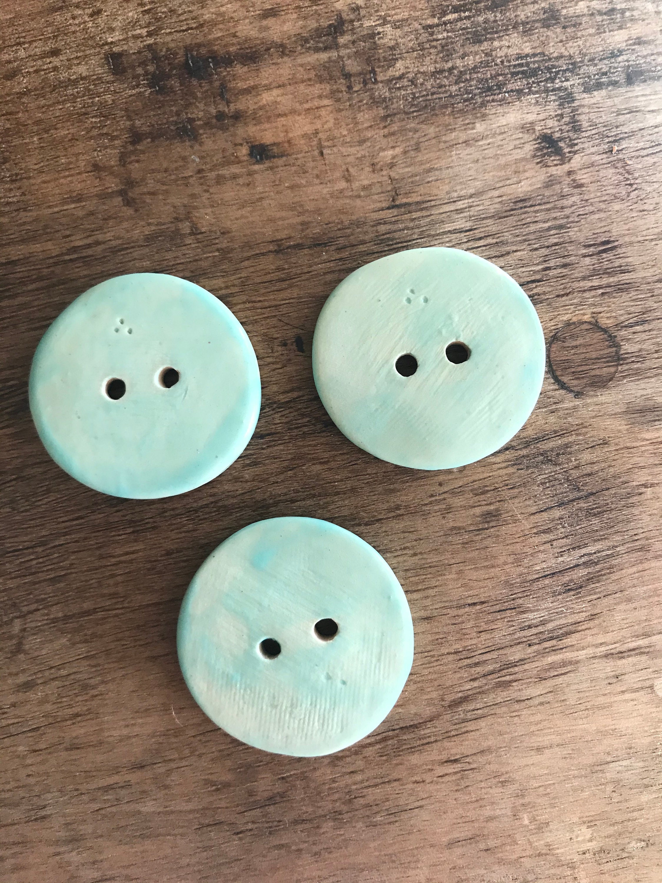Beautiful Pale Turquoise Satin Finish Ceramic Buttons for Knitting ...