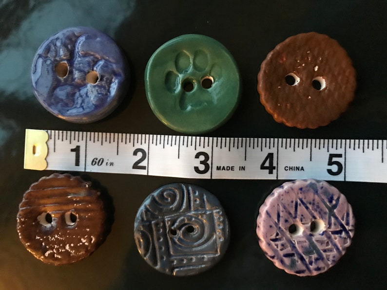 Mixed Lot of 6 Round Ceramic Double Sided Buttons - Etsy