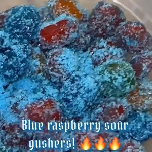 Sour Blue Raspberry Gushers Sour Gushers Snack Candy Blue Raspberry ...