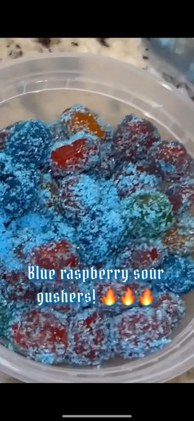 Sour Blue Raspberry Gushers Sour Gushers Snack Candy Blue Raspberry ...
