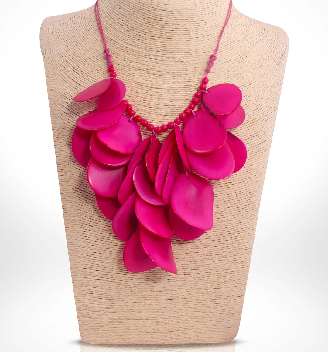 Tagua Eco-friendly Whimsical Wonder Necklace Rose Unique - Etsy