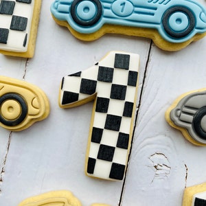 Car/ Speed/ Two Fast/ Race Car Themed Fondant Iced Sugar Cookie ...