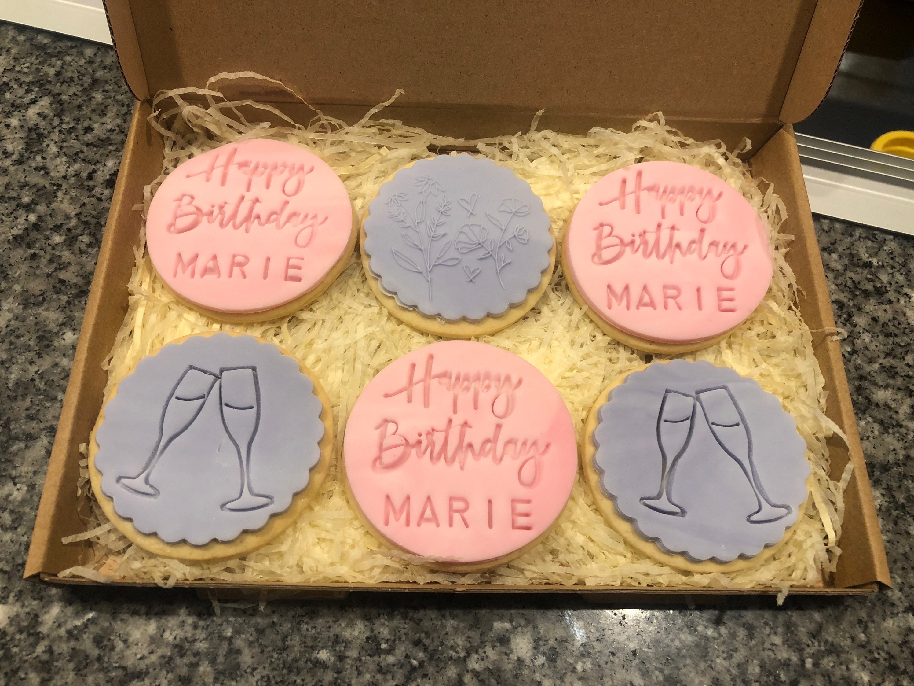 Personalised Birthday Postal Letterbox Biscuit Box - Etsy UK