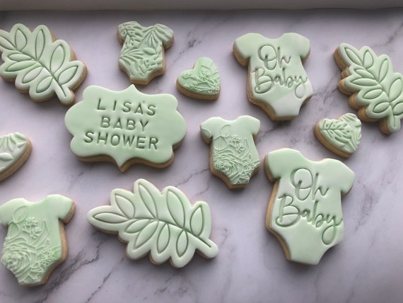 Botanical Themed Baby Shower Postal Letterbox Biscuit Gift Box | Etsy