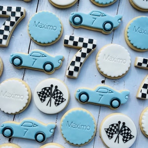 Car/ Speed/ Two Fast/ Race Car Themed Fondant Iced Sugar Cookie ...