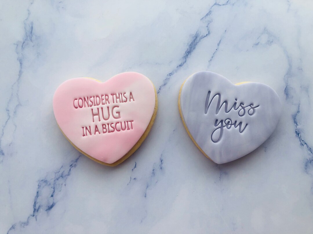 Hug in a Biscuit/ Miss You Letterbox Biscuit Box Gift - Etsy UK
