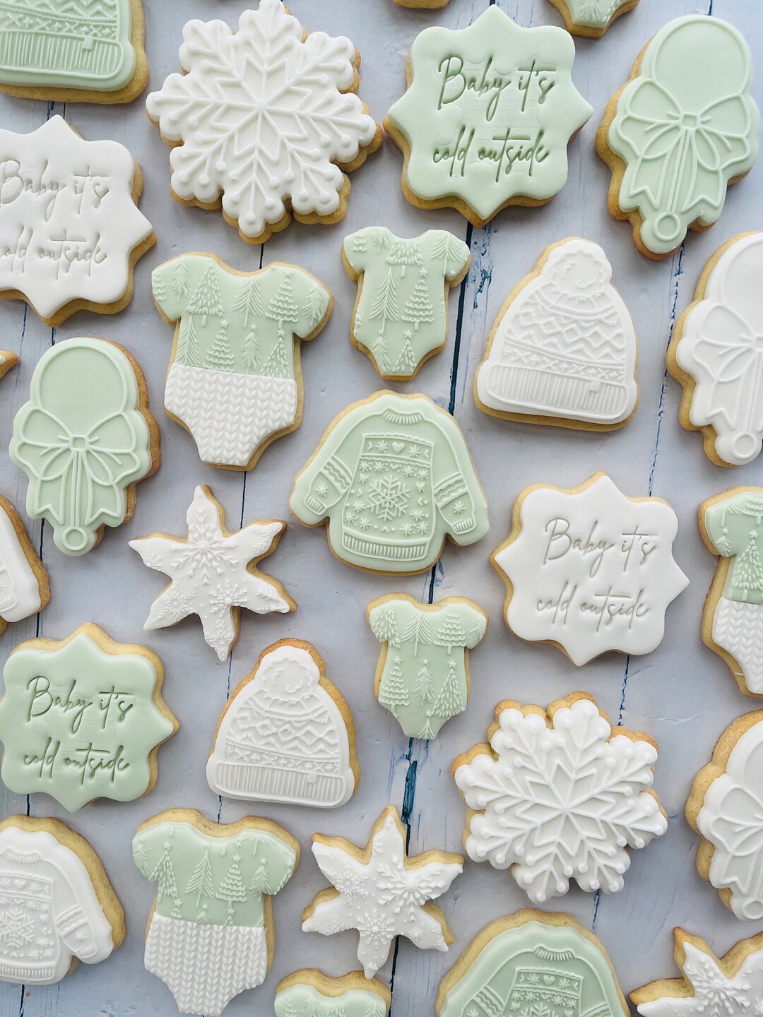 Baby It’s Cold Outside Winter Baby Shower Favours Fondant Iced Sugar ...