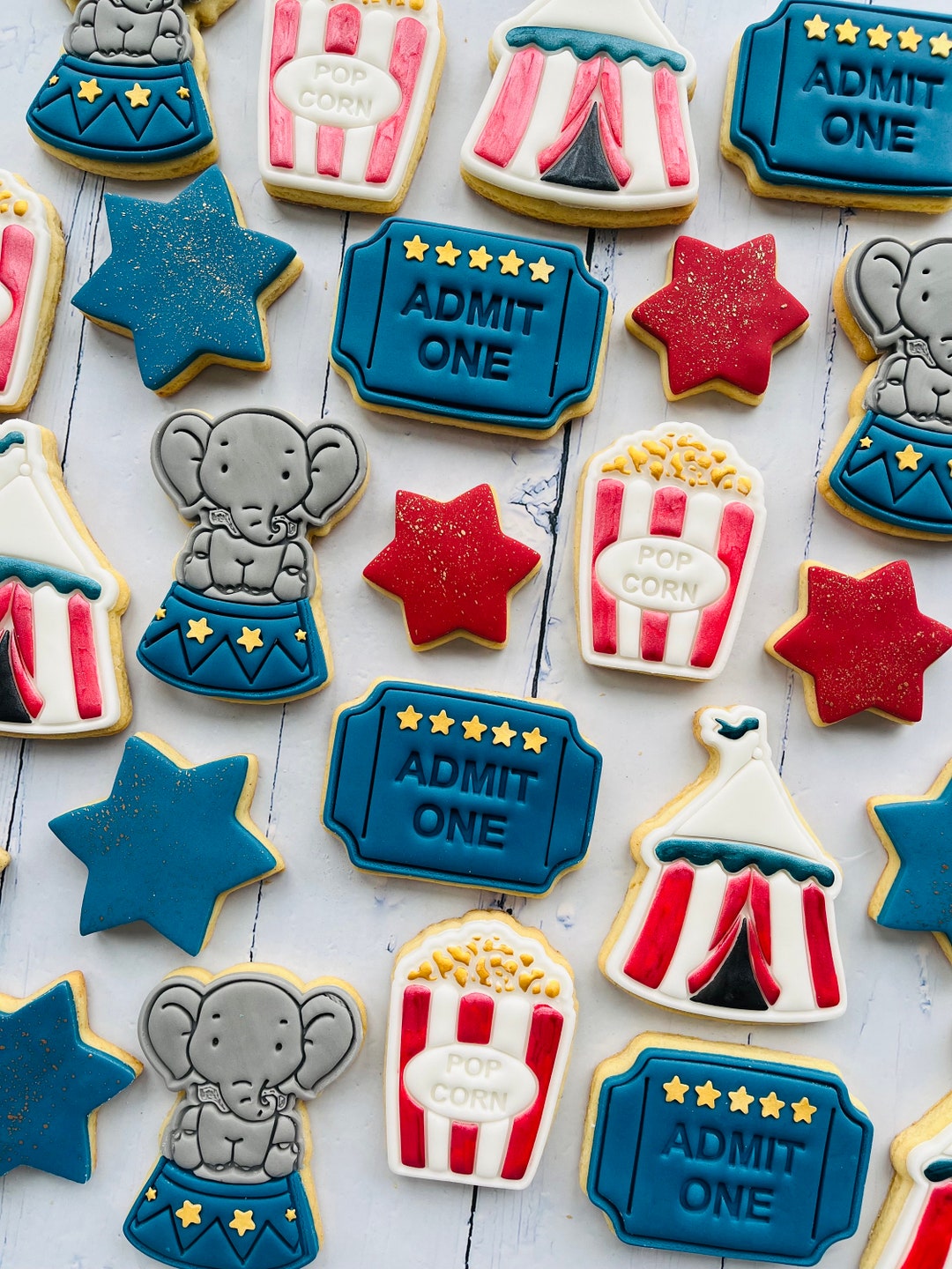 Circus/ Showman Themed Fondant Iced Sugar Cookie Biscuits - Etsy