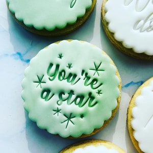 Individual Fondant Iced Sugar Cookie Stamped Message Biscuit - Etsy UK