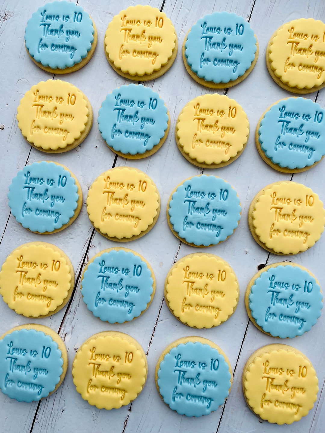 Personalised Birthday Party Cookies: Fondant Iced Sugar Biscuits - Etsy UK