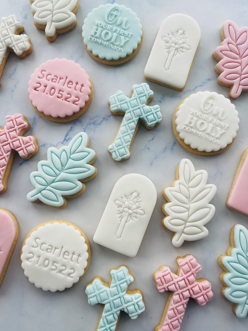 Christening/ Holy Communion Fondant Iced Sugar Cookies Biscuit - Etsy UK