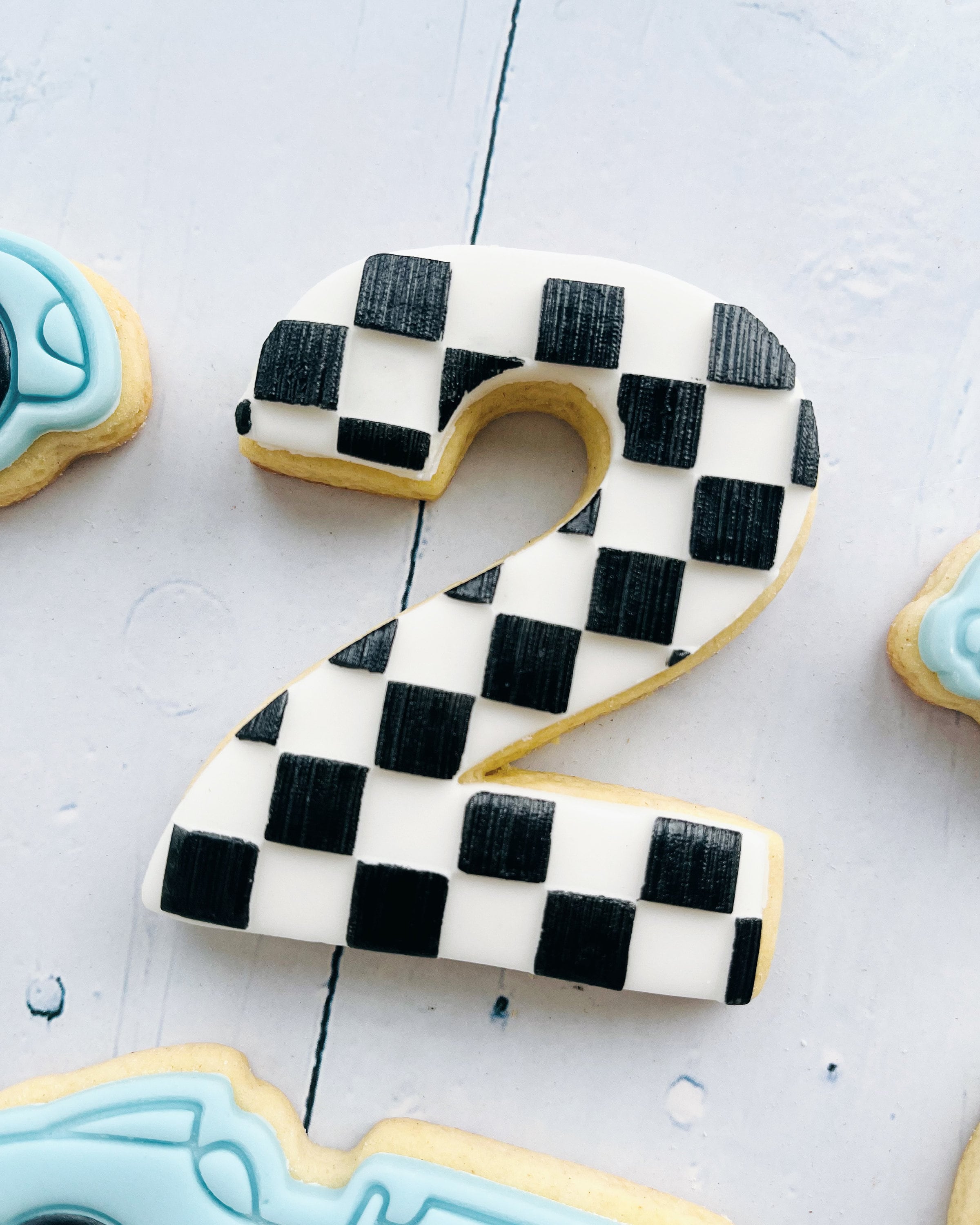 Car/ Speed/ Two Fast/ Race Car Themed Fondant Iced Sugar Cookie ...