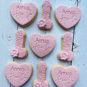Hen Party/ Bridal Shower Personalised Fondant Iced Sugar Cookies ...