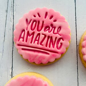 Individual Fondant Iced Sugar Cookie Stamped Message Biscuit - Etsy UK