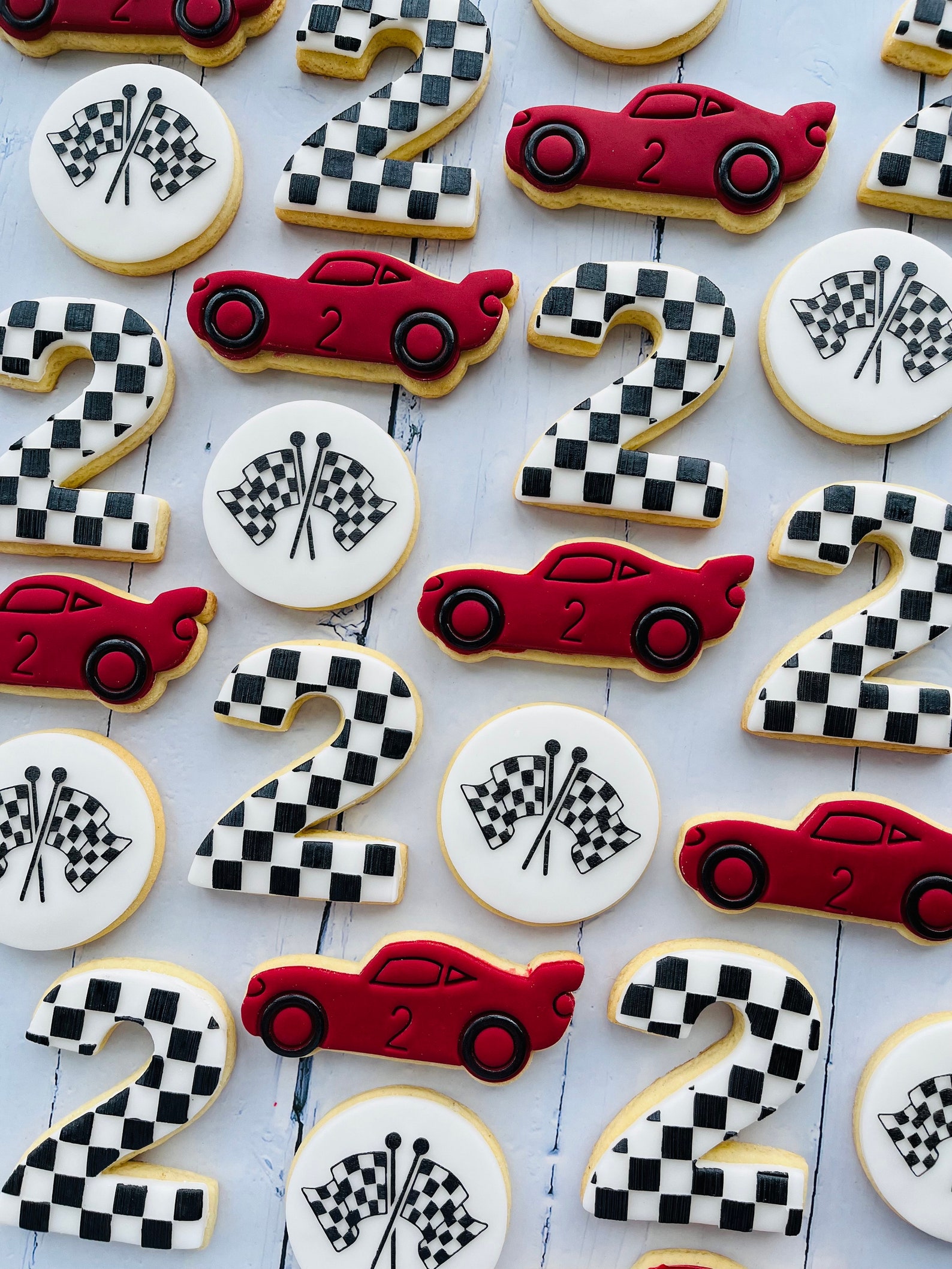 Car/ Speed/ Two Fast/ Race Car Themed Fondant Iced Sugar Cookie ...