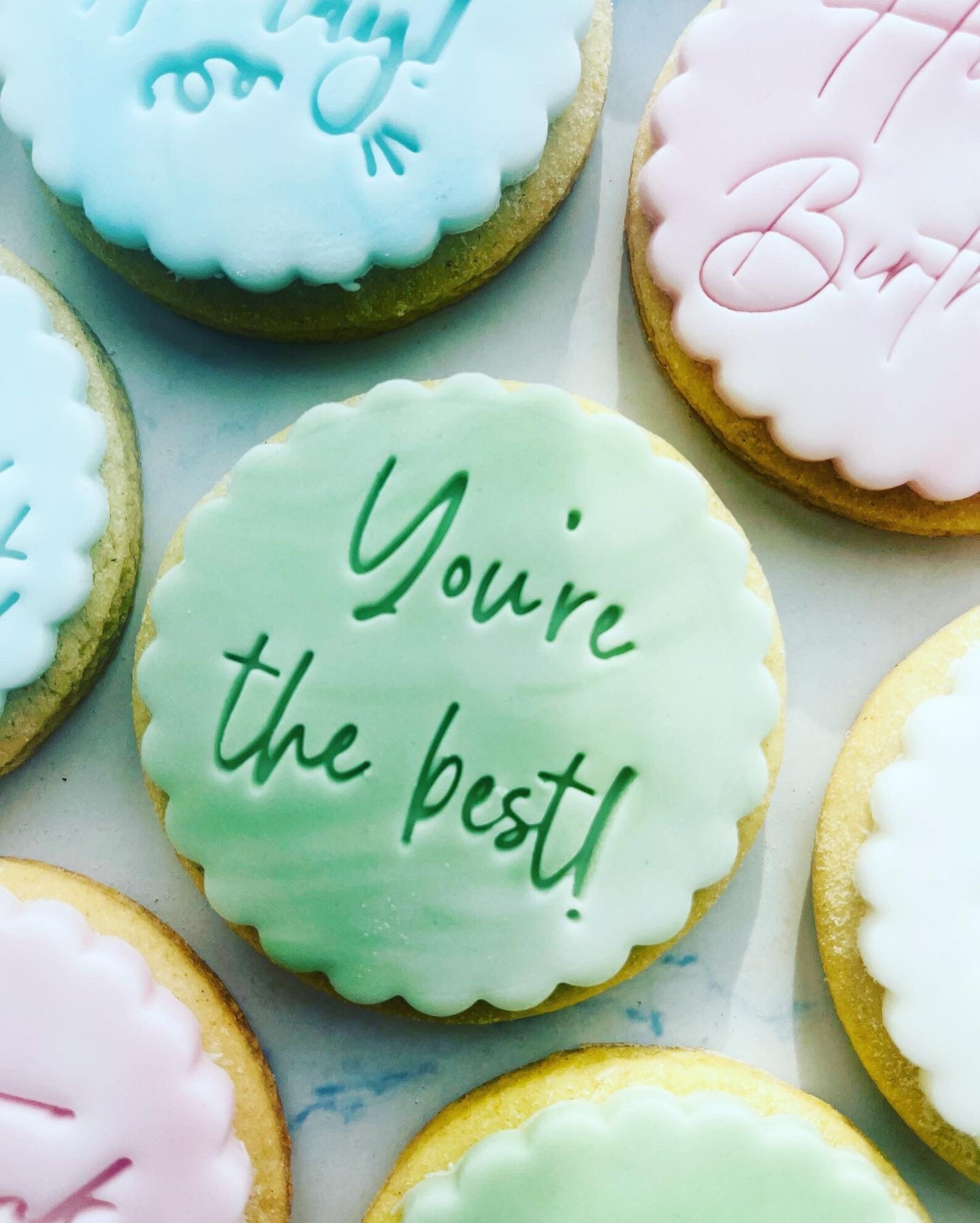 Individual Fondant Iced Sugar Cookie Stamped Message Biscuit - Etsy UK