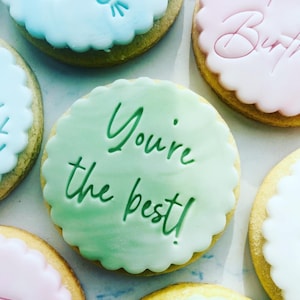 Individual Fondant Iced Sugar Cookie Stamped Message Biscuit - Etsy UK
