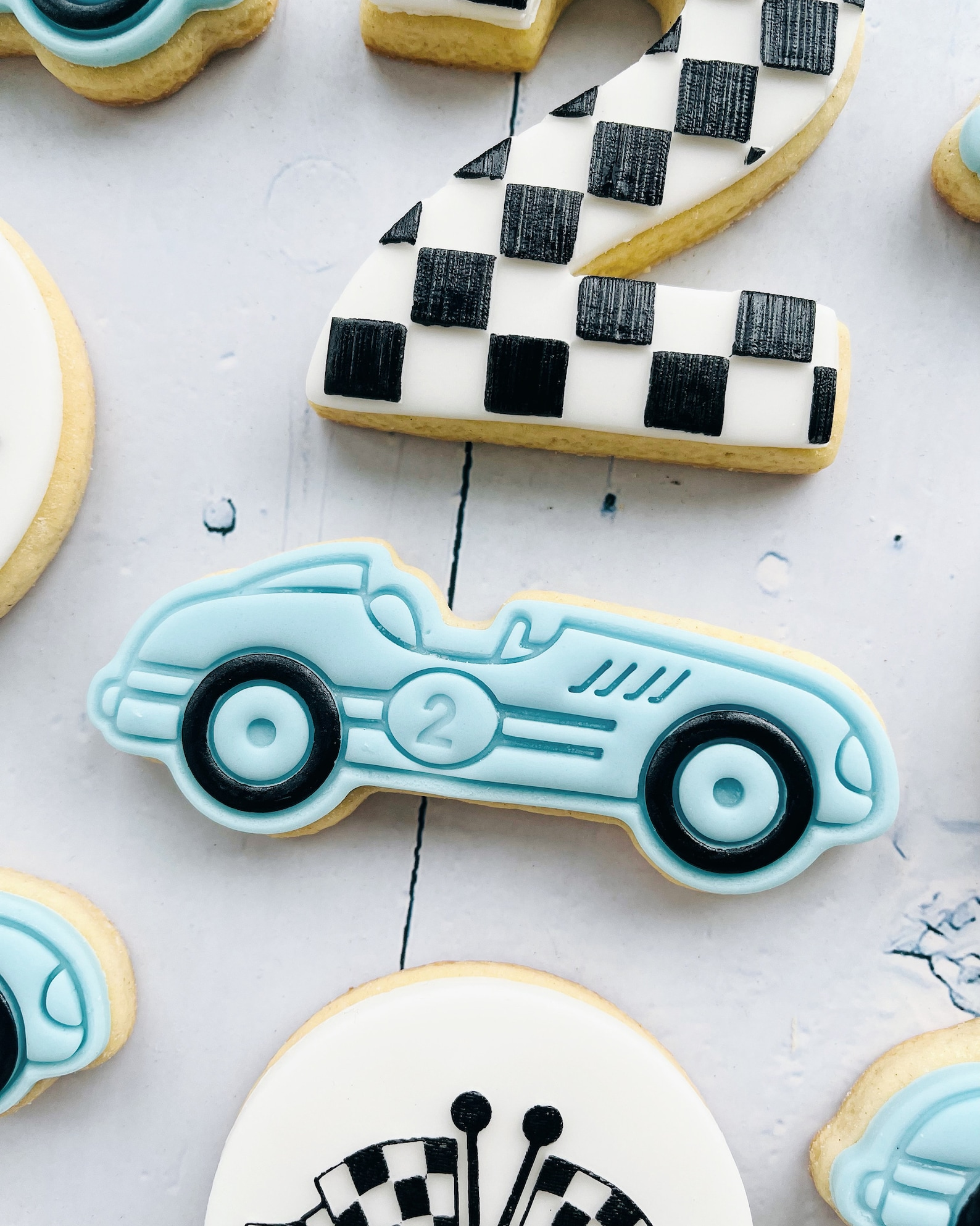Car/ Speed/ Two Fast/ Race Car Themed Fondant Iced Sugar Cookie ...