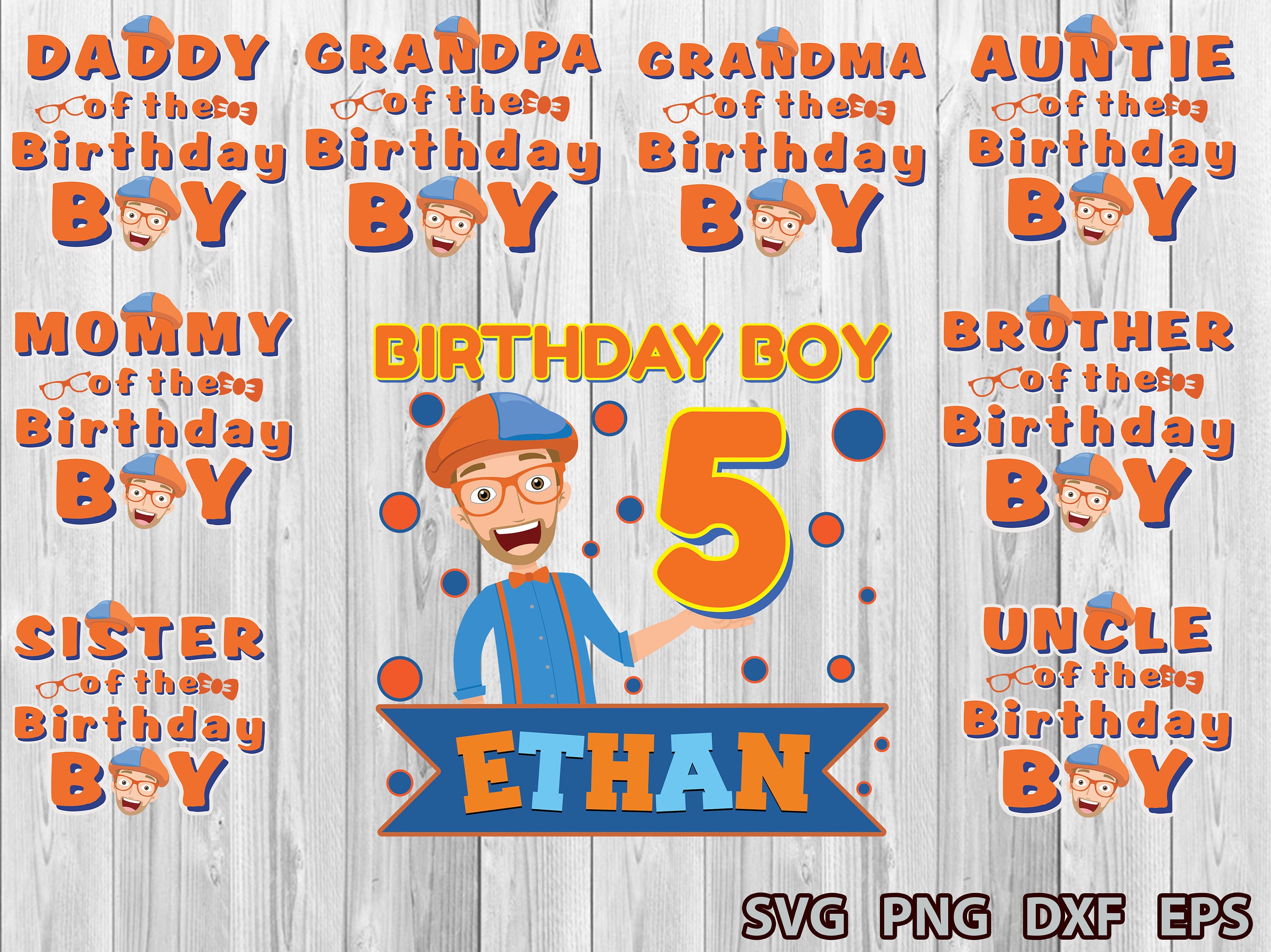 Blippi Birthday Bundle SVG Blippi Kids Show Svg Family | Etsy