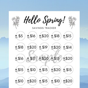 Hello Spring! 500 Dollar Challenge | Money Savings Challenge Printable ...