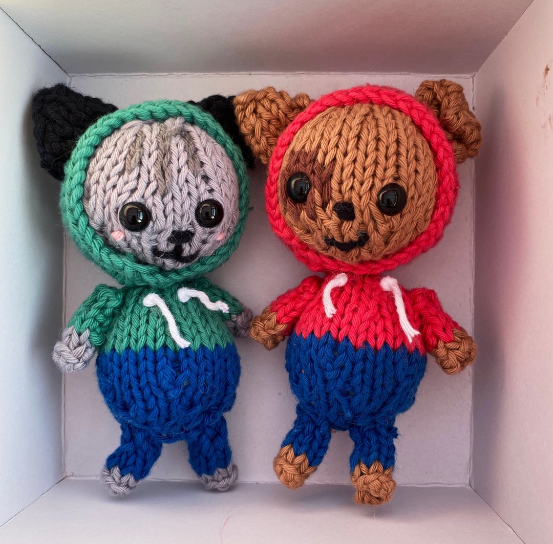 Kit and Pup Amigurumi Knitted Mini Creature - Etsy