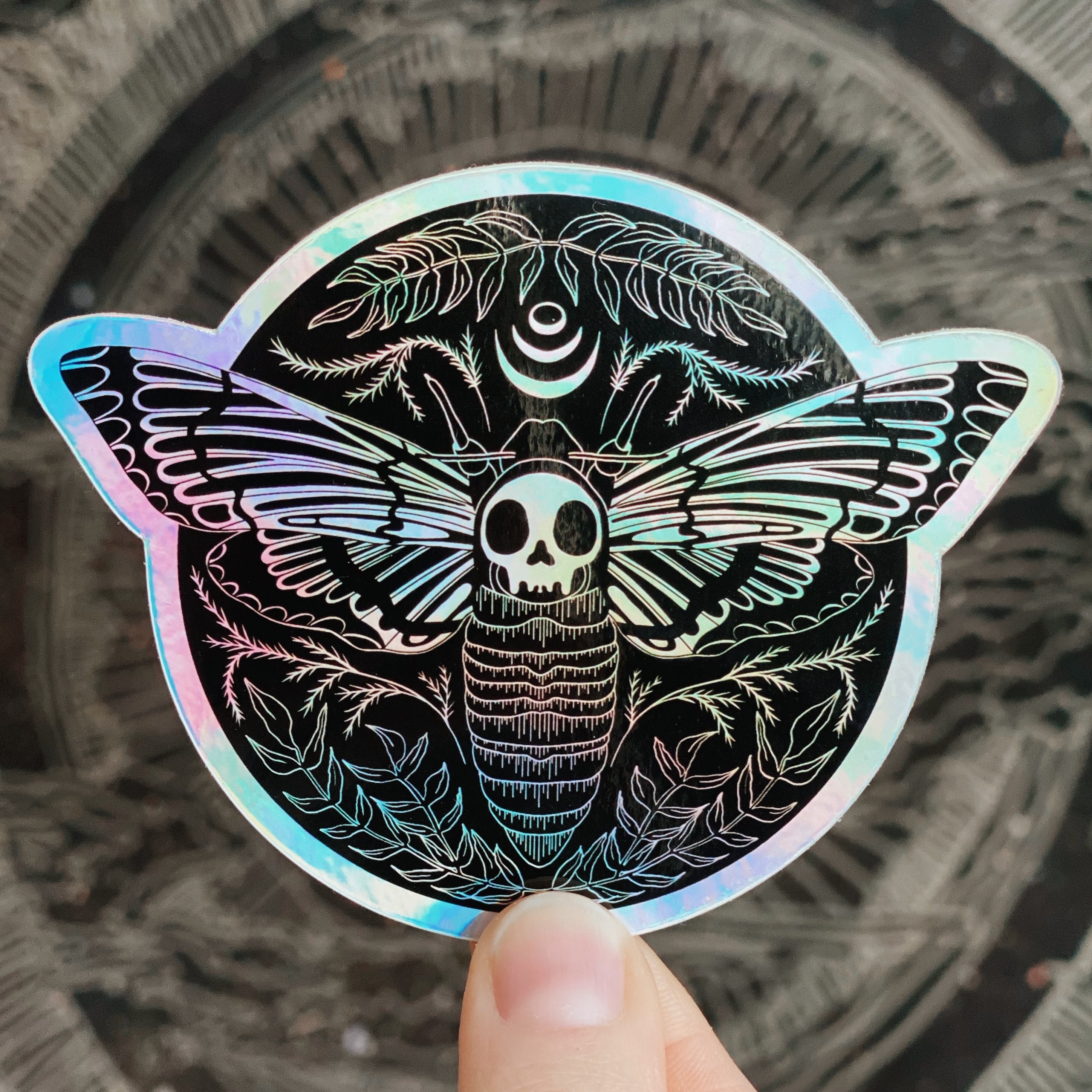Death Skull Moth Holographic Sticker - Etsy.de
