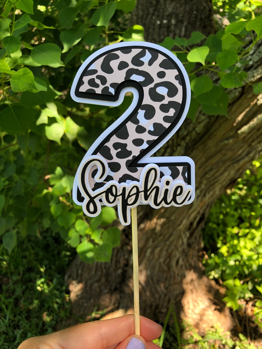 Cheetah Cake Topper | Leopard Cake Topper | Custom Name Cake Topper ...