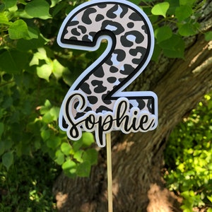 Cheetah Cake Topper | Leopard Cake Topper | Custom Name Cake Topper ...