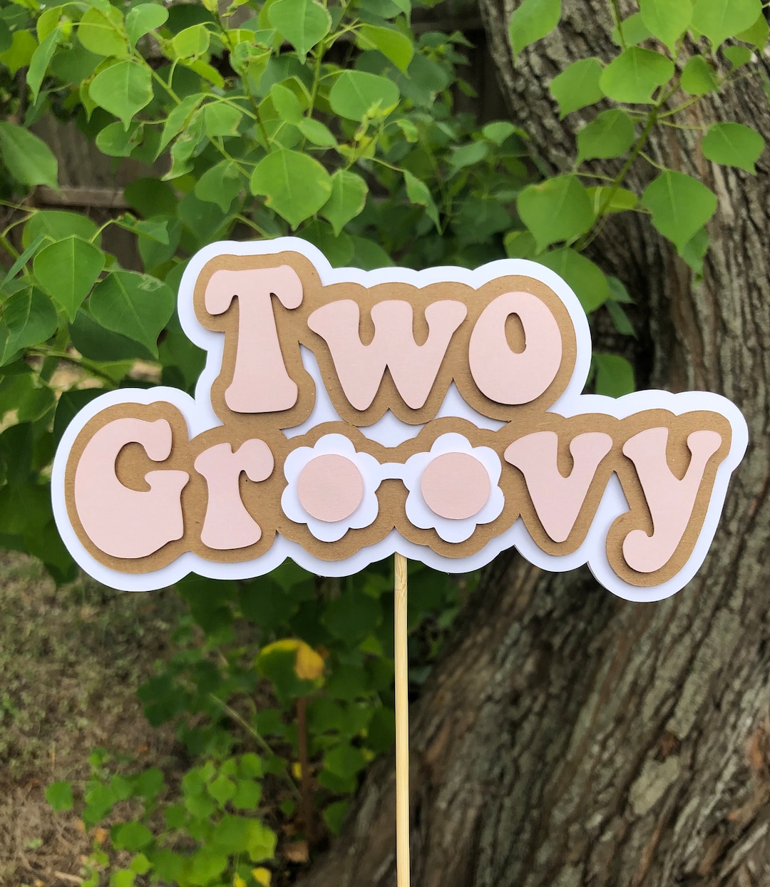 Two Groovy Cake Topper | Groovy Cake Topper | Retro Cake Topper ...