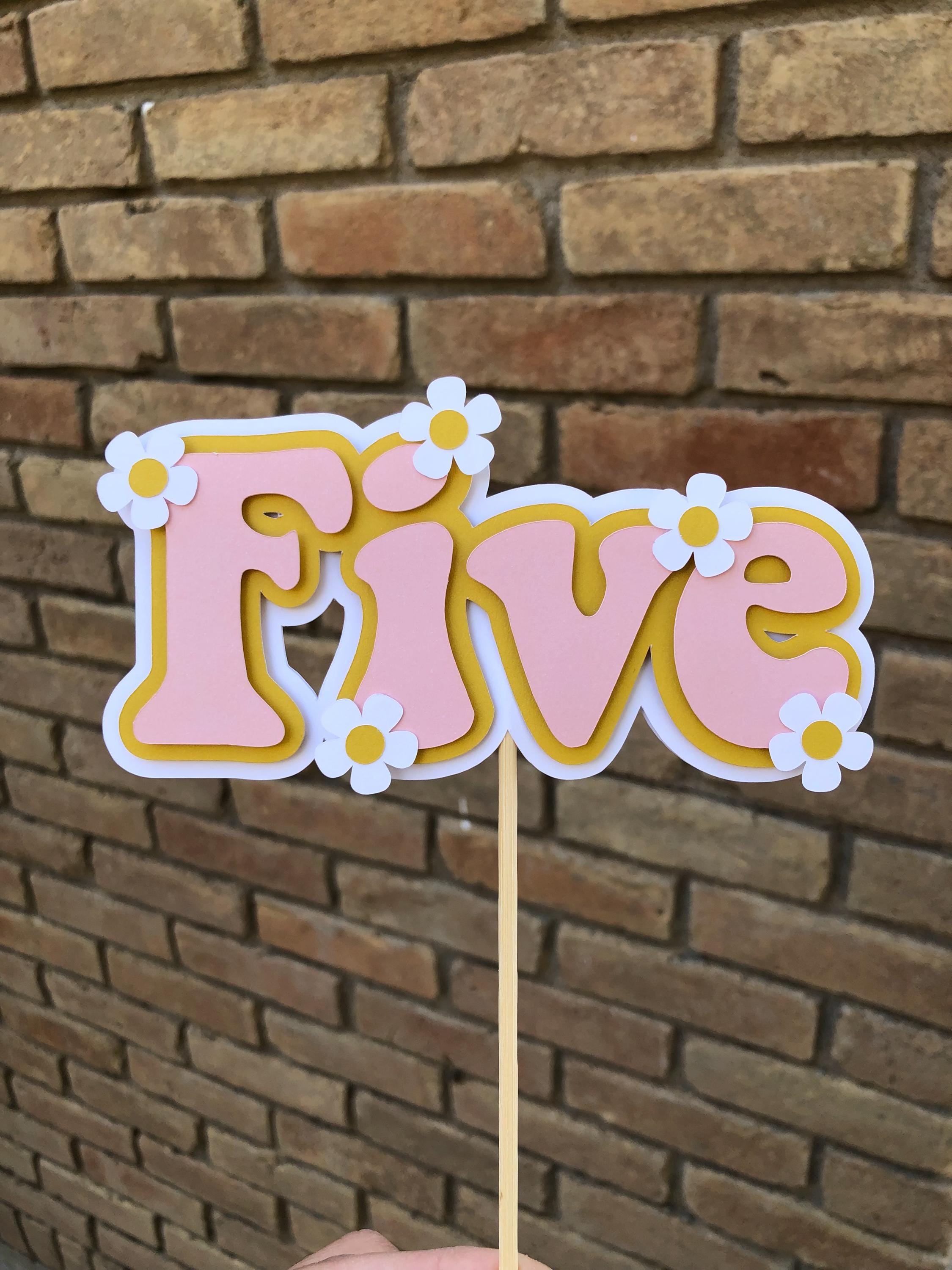 Five Cake Topper | Fifth Cake Topper | 5 Cake Topper | Fifth Birthday ...