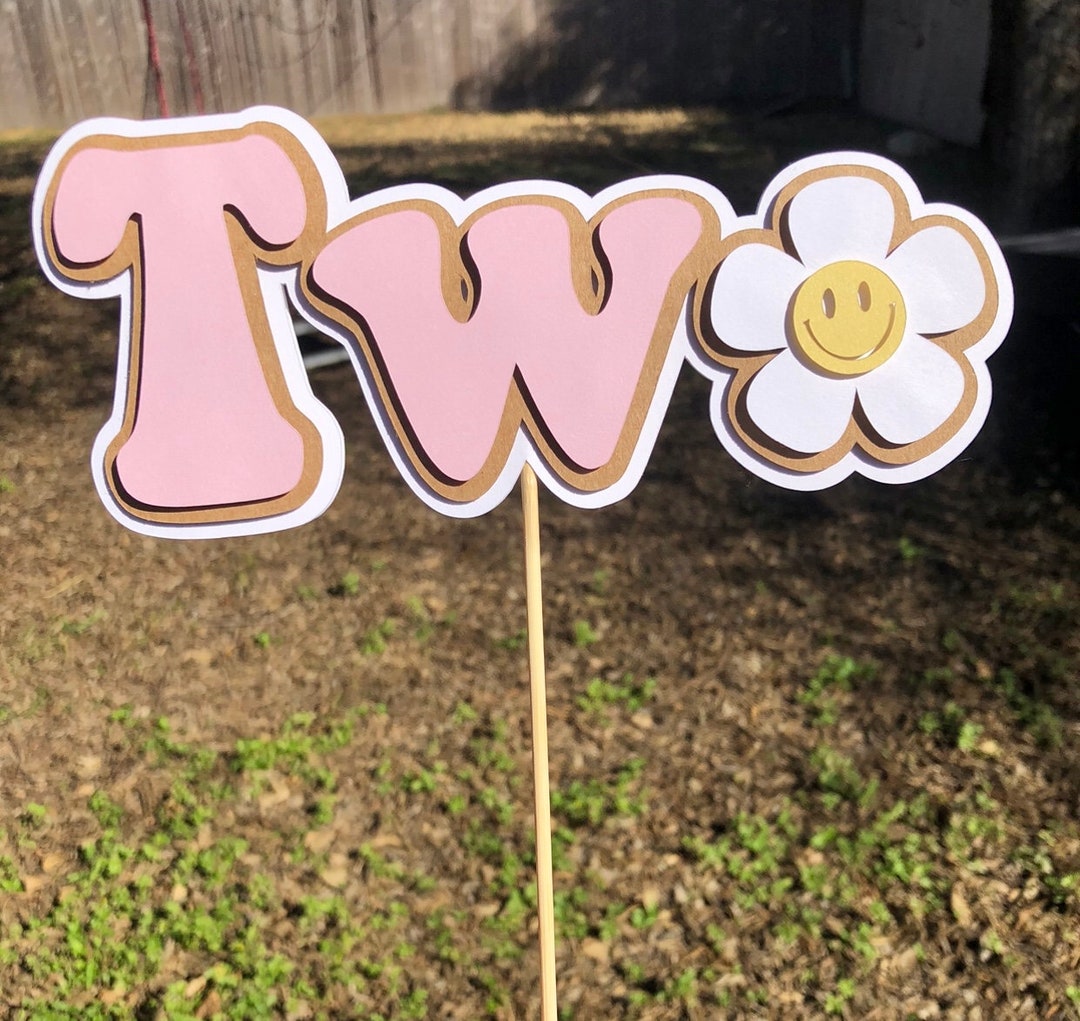 Two Cake Topper | Groovy Cake Topper | Second Birthday Cake Topper ...