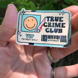 True Crime Club Waterproof Sticker Bookish Sticker Bookish Gift Book ...