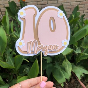 10 Cake Topper | Ten Cake Topper | 10th Birthday Cake Topper | Groovy ...