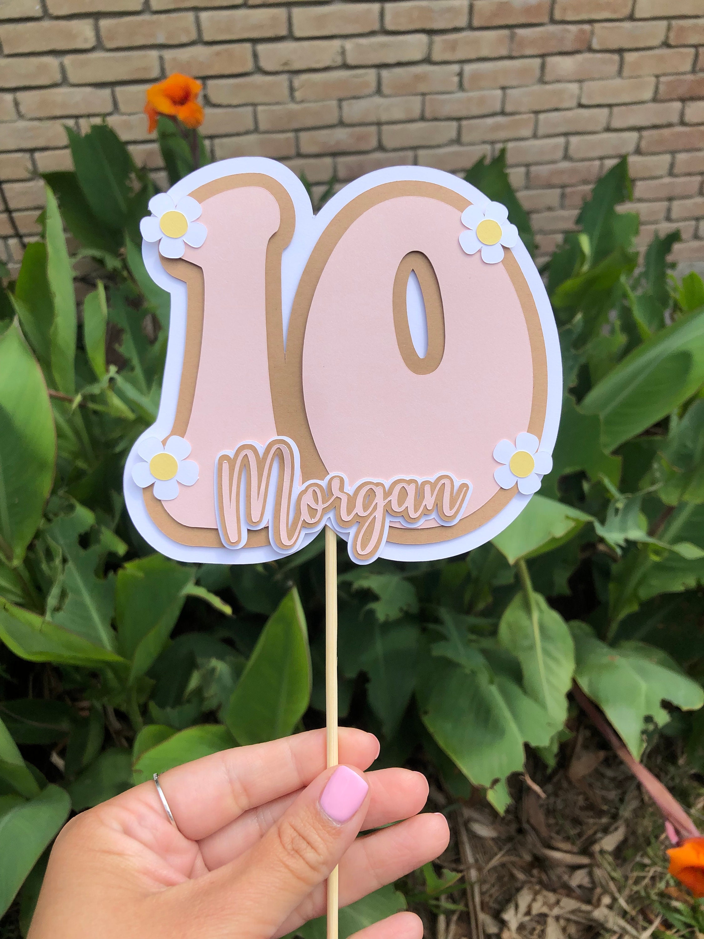 10 Cake Topper | Ten Cake Topper | 10th Birthday Cake Topper | Groovy ...