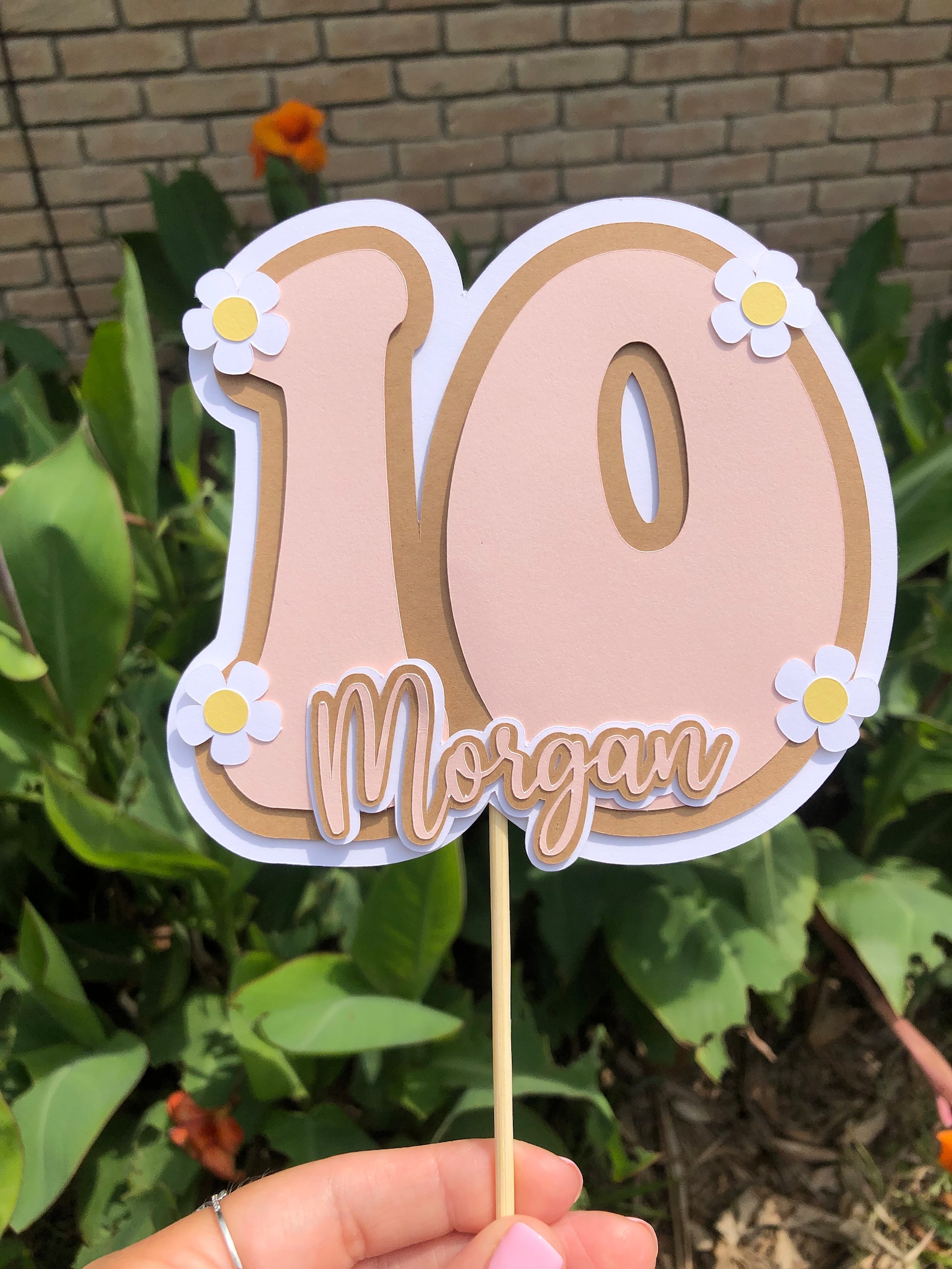 10 Cake Topper | Ten Cake Topper | 10th Birthday Cake Topper | Groovy ...