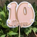 10 Cake Topper | Ten Cake Topper | 10th Birthday Cake Topper | Groovy ...