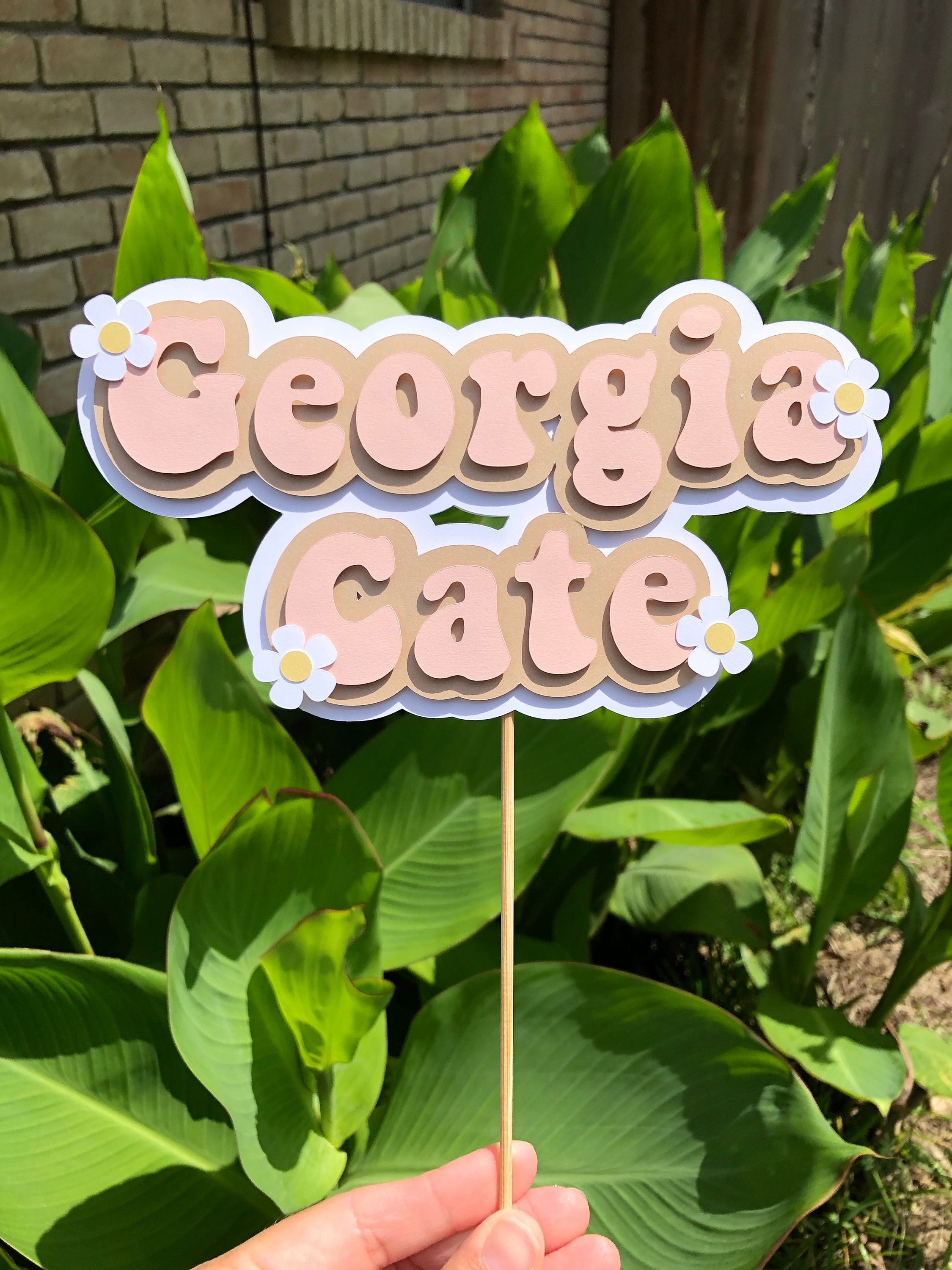 Custom Groovy Cake Topper Custom Name Cake Topper Retro - Etsy